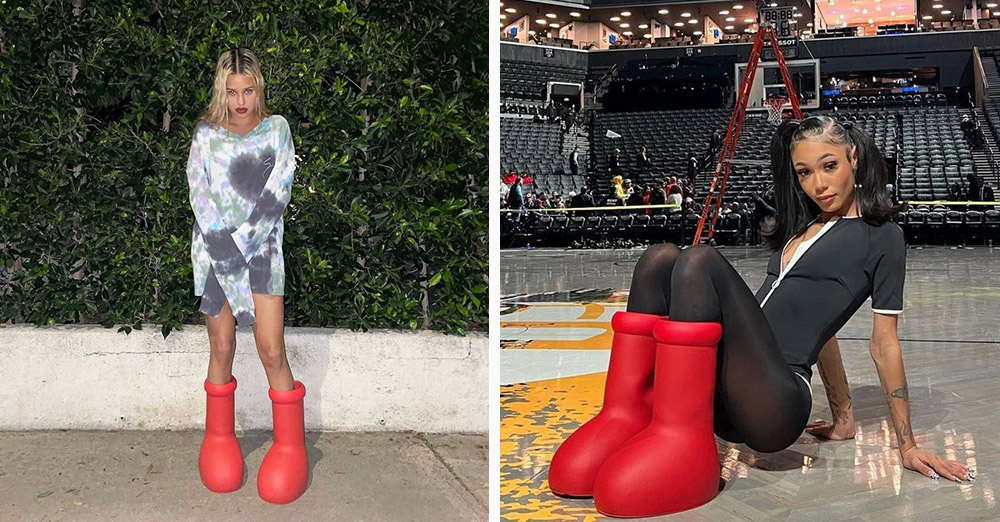 Ces étranges bottes rouges géantes sèment la folie sur le Web : ça ...