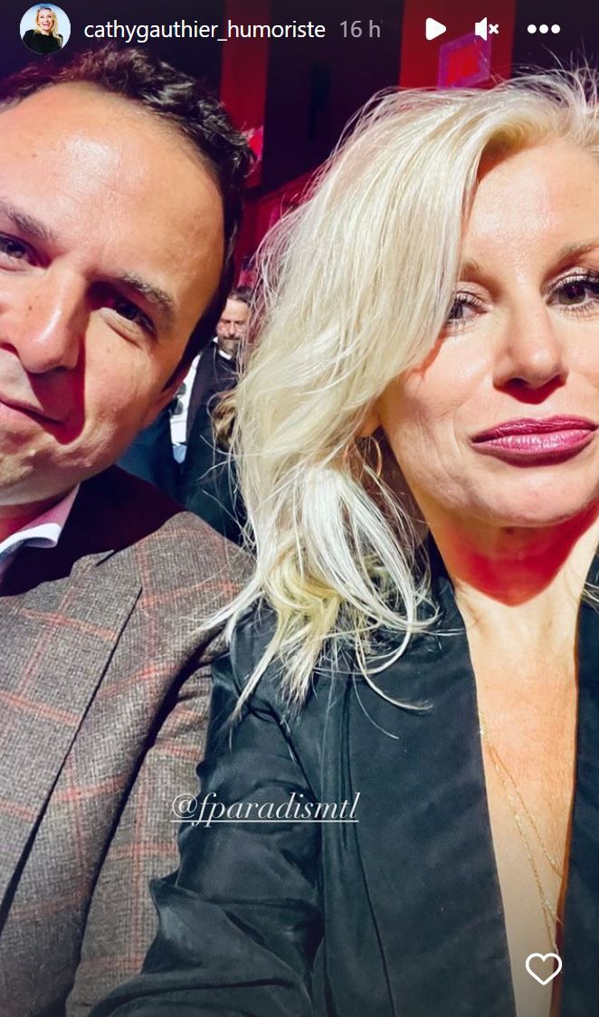 Cathy Gauthier était TRÈS bien accompagnée hier soir au Gala Les Olivier