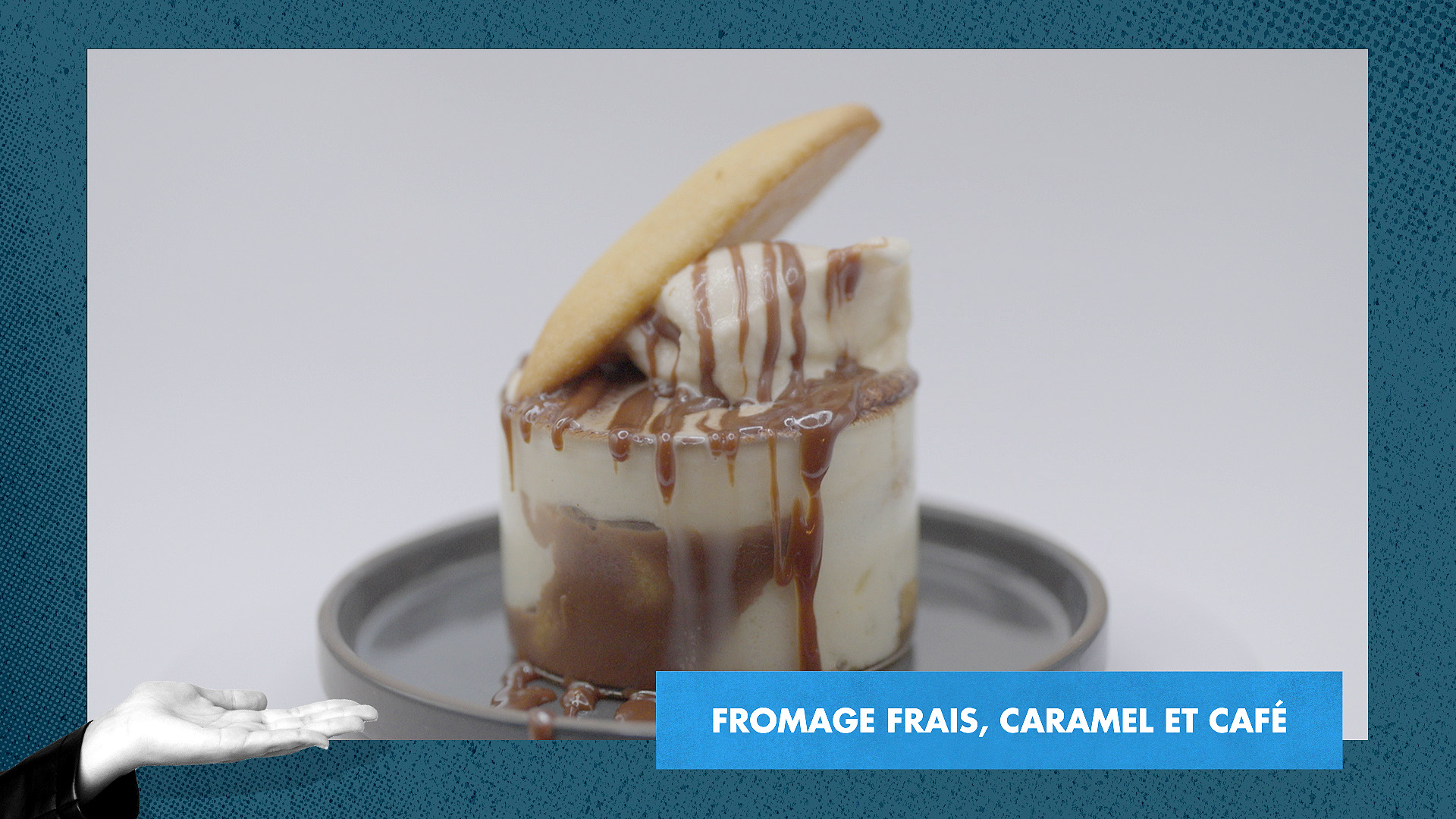 Fromage frais, caramel et café