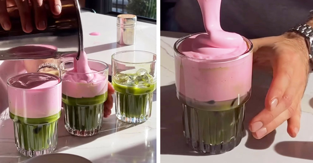 Ces matchas à la mousse rose sèment la folie sur TikTok