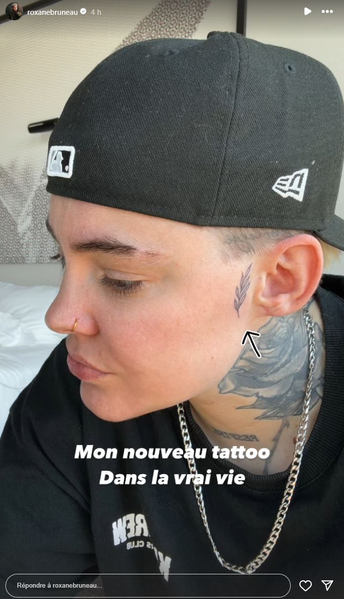 Roxane Bruneau nous dévoile son nouveau tatouage au visage