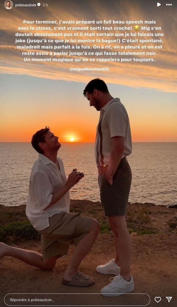 PO Beaudoin demande en mariage son chum sous un magnifique coucher de ...