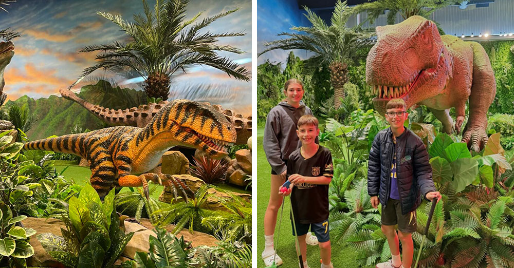 Un mini-golf intérieur avec dinosaures vient d'ouvrir à Brossard