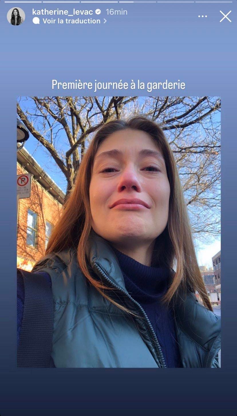 Katherine Levac éclate en sanglots au premier jour de garderie de ses ...