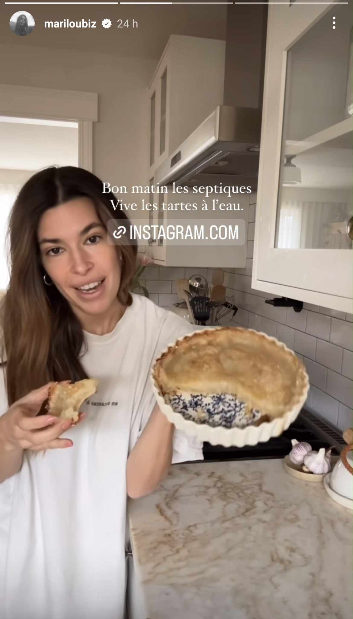 Marilou partage sa recette de tarte à l'eau et ça fait réagir