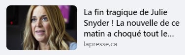 Après Émily Bégin, Julie Snyder est la cible de fausses nouvelles chocs!