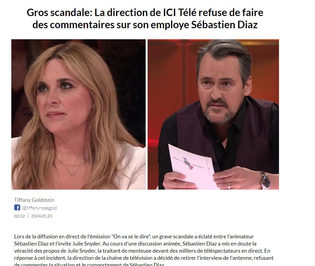 Après Émily Bégin, Julie Snyder est la cible de fausses nouvelles chocs!