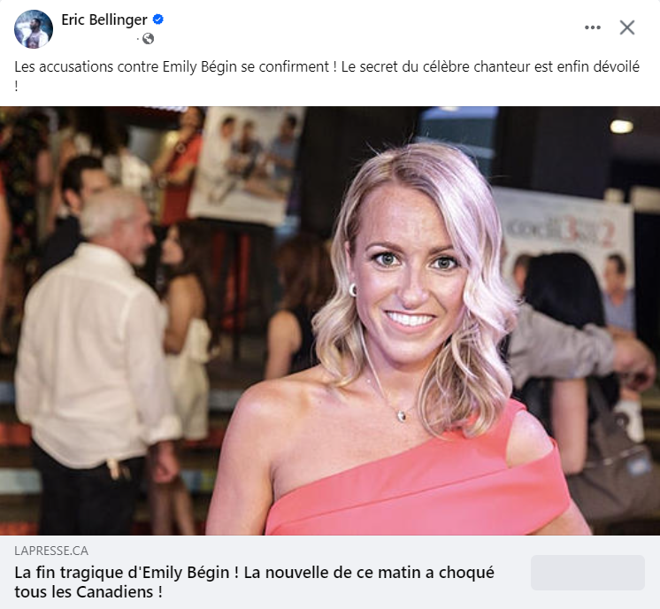 Après Normand Brathwaite, Emily Begin est la cible de fausses nouvelles ...