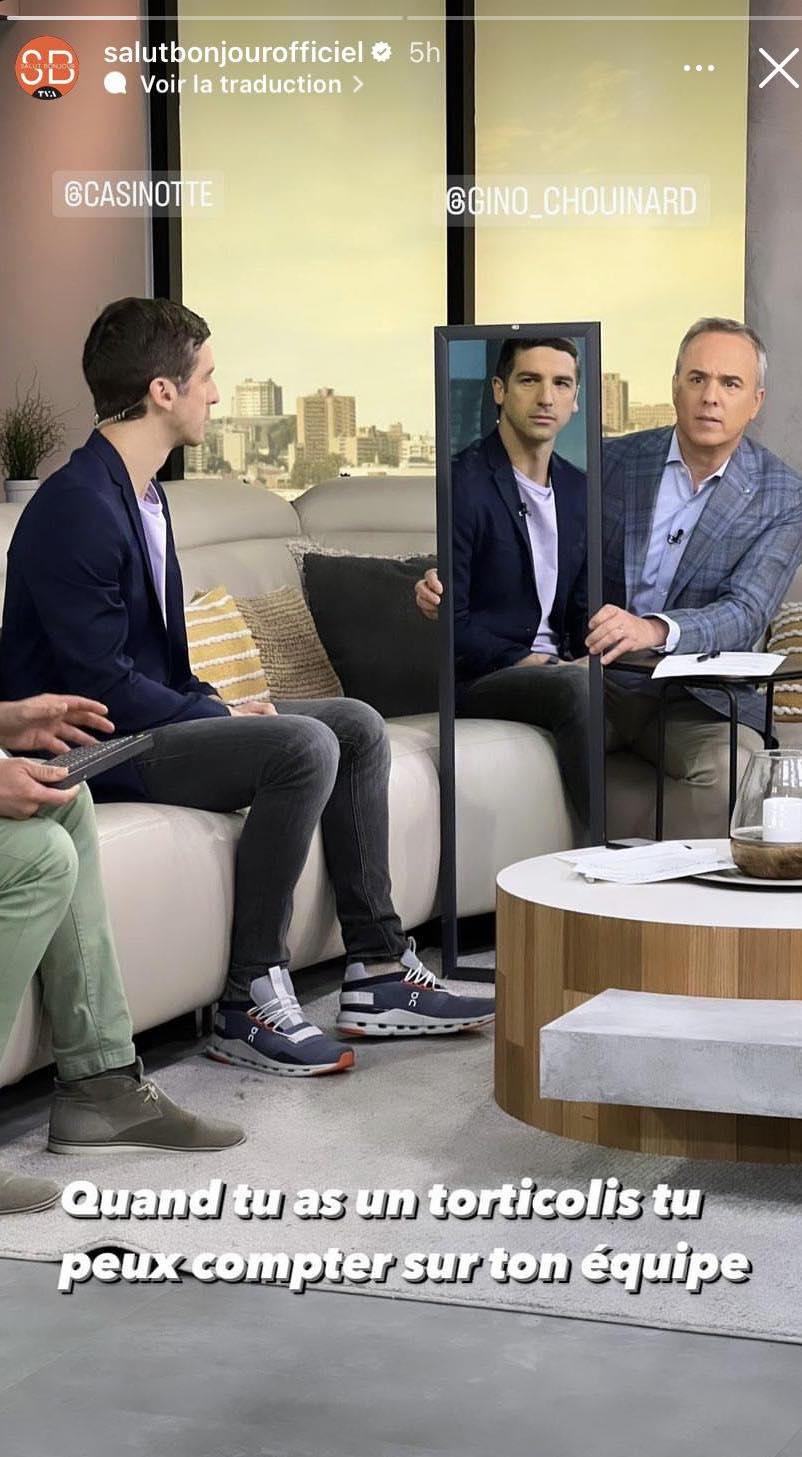 Voyez Gino Chouinard venir en aide à un chroniqueur indisposé