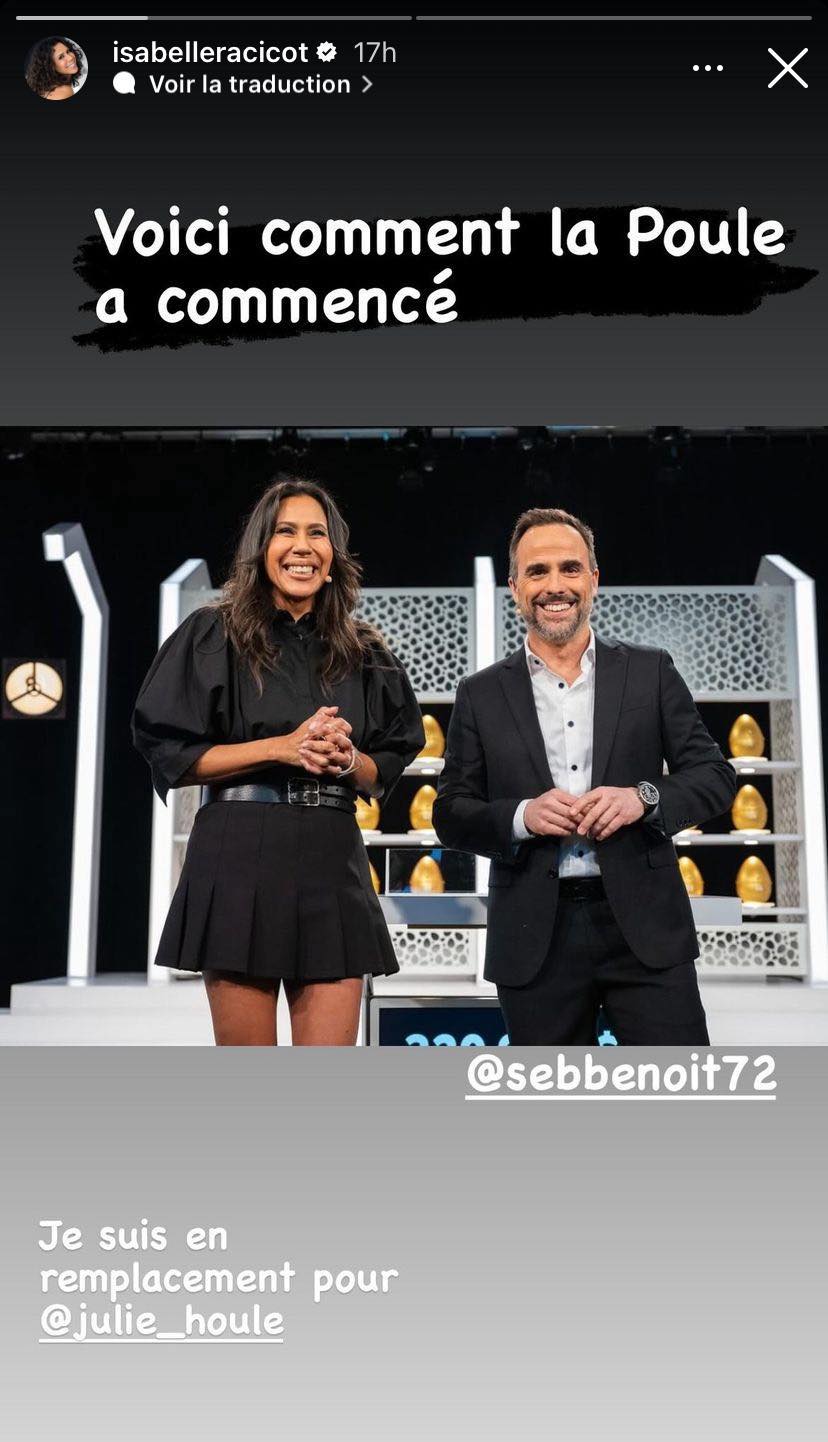 Isabelle Racicot s'éclate sur le plateau de La Poule aux oeufs d'or