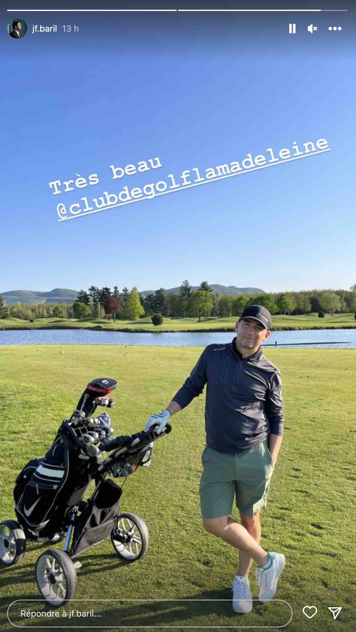 Jean-François Baril: voyez des photos de sa sortie au golf avec son fils