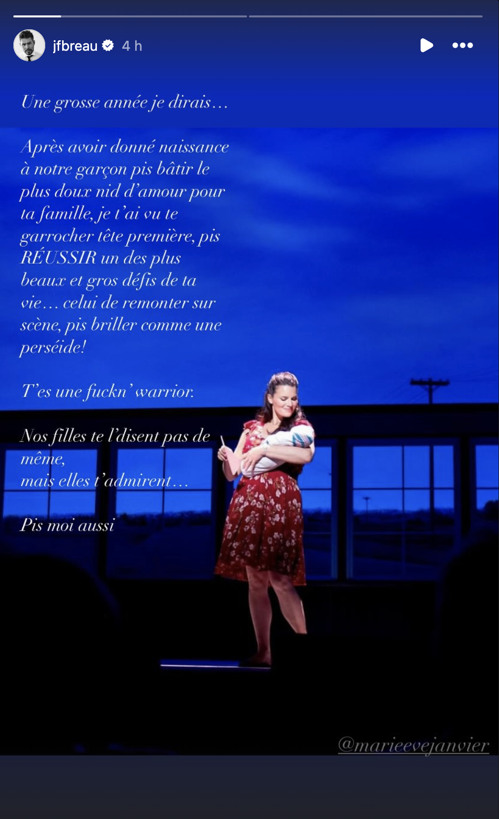 Jean-François Breau et ses filles avaient un message pour Marie-Ève Janvier