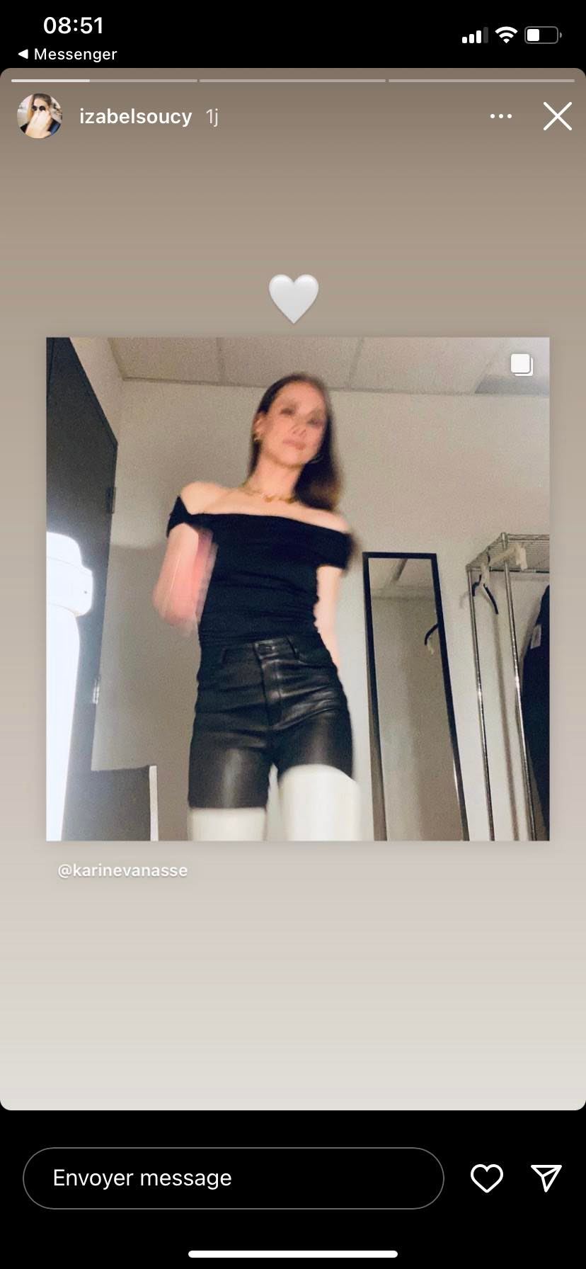 Pantalons de cuir et bottes ultra hautes: Karine Vanasse est ...