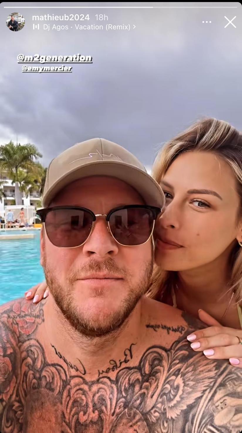 Mathieu Baron se la coule douce sous le soleil avec bébé Cooper et sa blonde