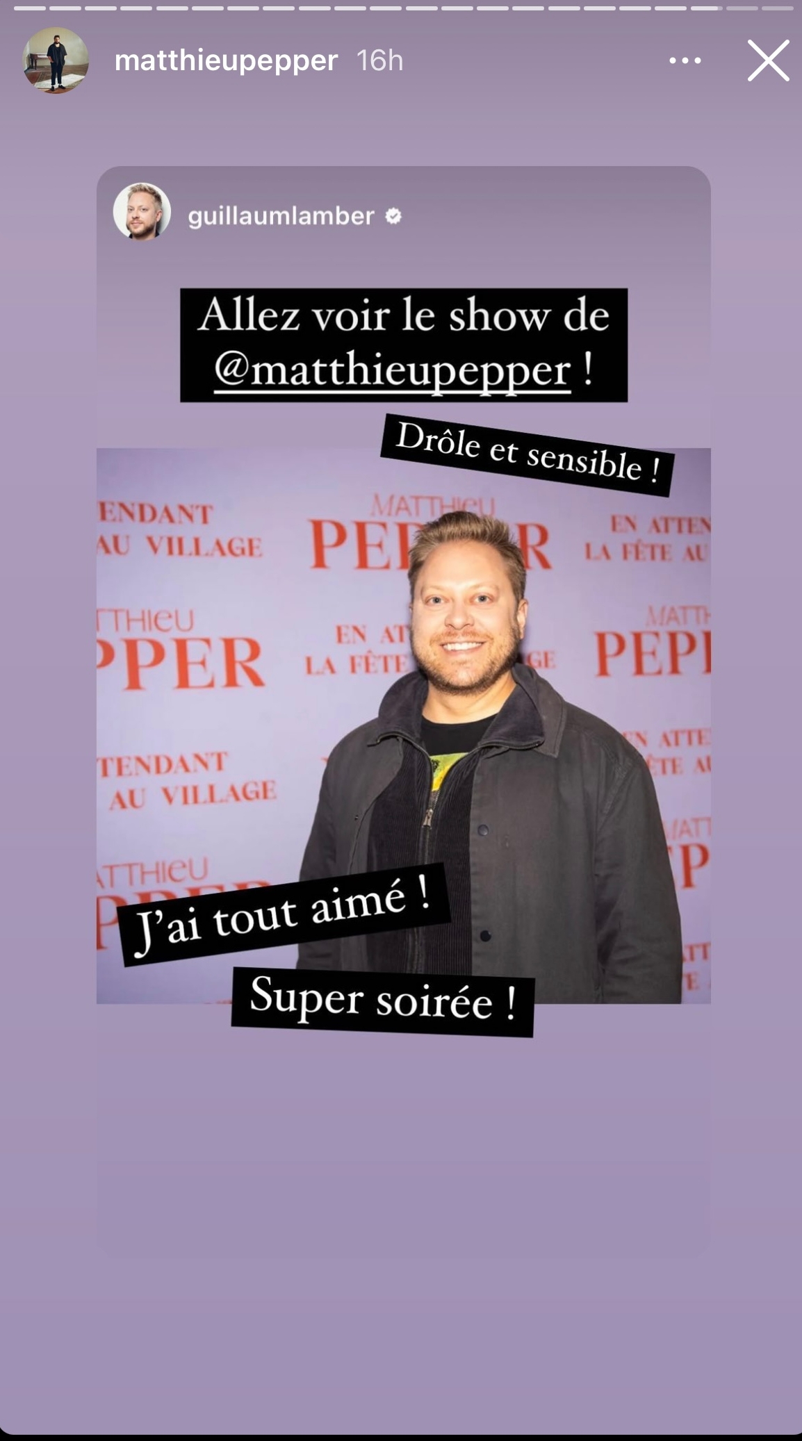 Matthieu Pepper fait sensation à la première de son one-man show