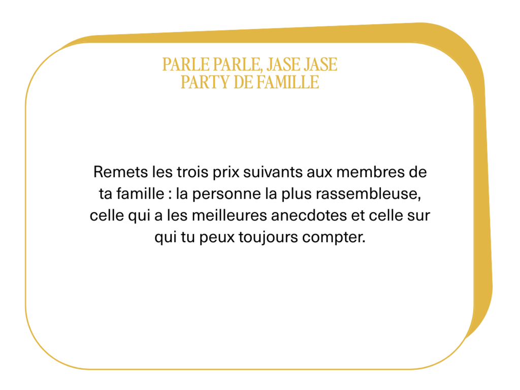 Parle parle, jase jase: un nouveau jeu de conversation est dévoilé
