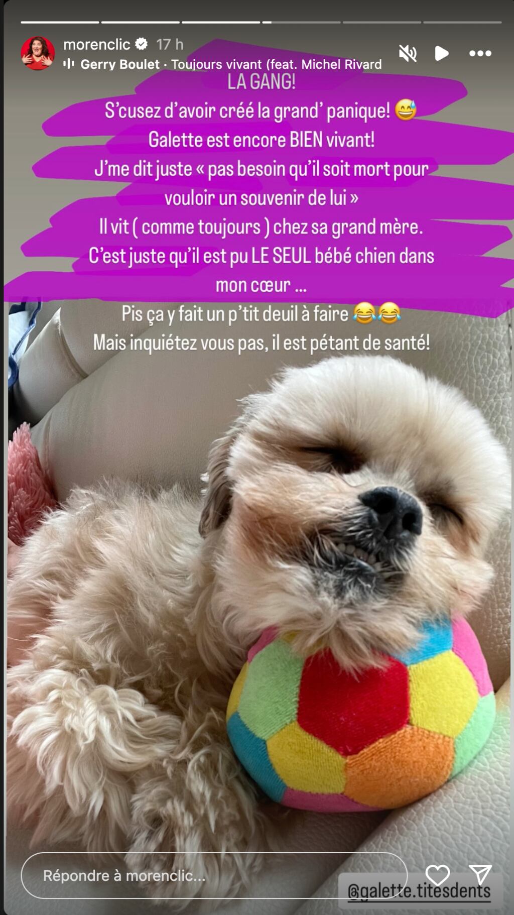 Christine Morency a dû rassurer ses fans après avoir partagé une photo ...