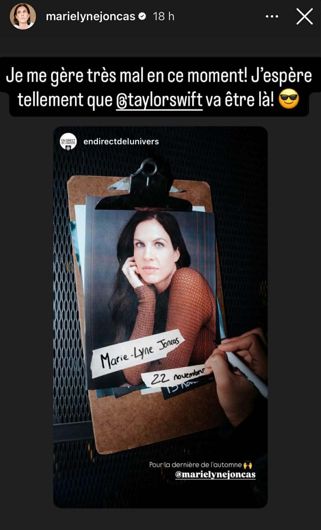 Voici ce que Marie-Lyne Joncas fait avant son En direct de l'univers