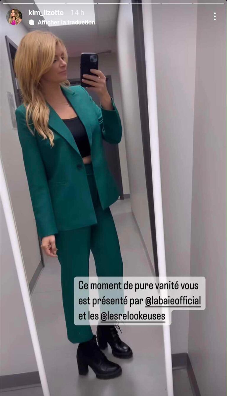 Kim Lizotte tout simplement splendide dans ce suit émeraude