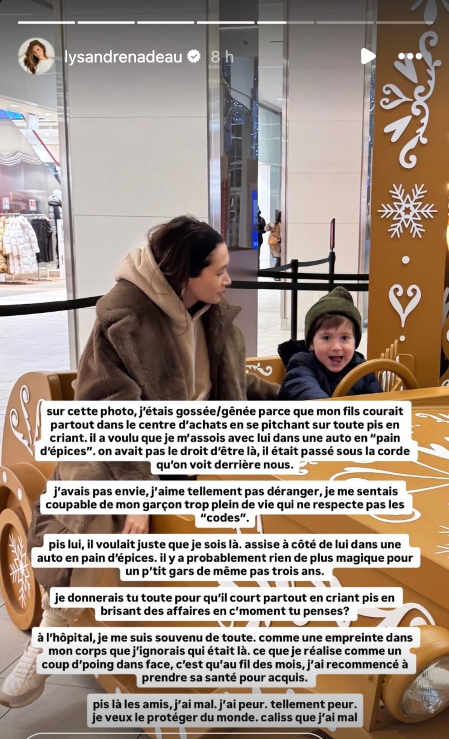 Inquiète, Lysandre Nadeau donne des nouvelles de la santé de son fils
