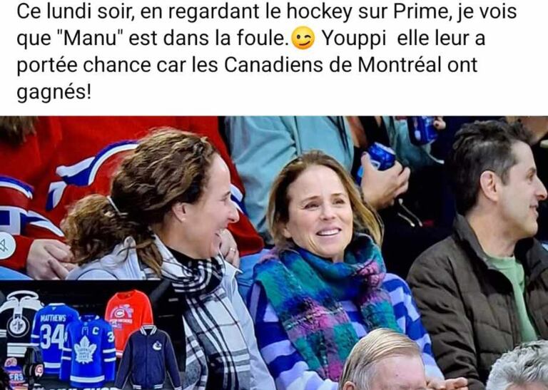 Photo: une fan de STAT repère Manu dans la foule du Centre Bell