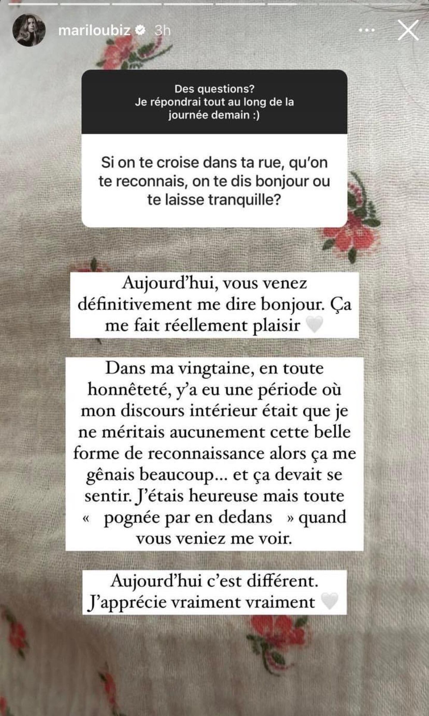 Marilou se confie sur sa relation avec les fans: «C'est différent»