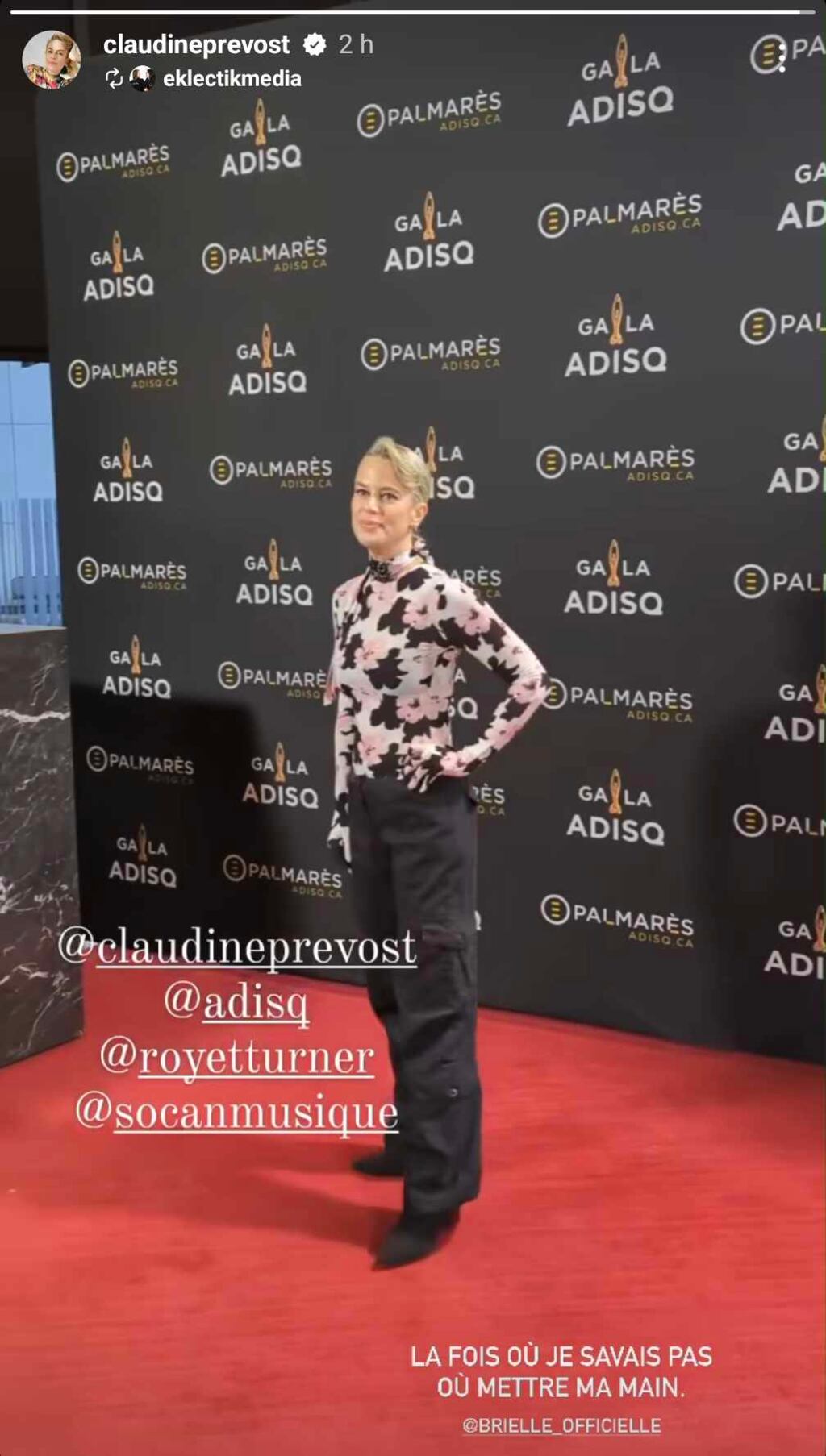 Claudine Prévost à couper le souffle dans un haut ganté unique