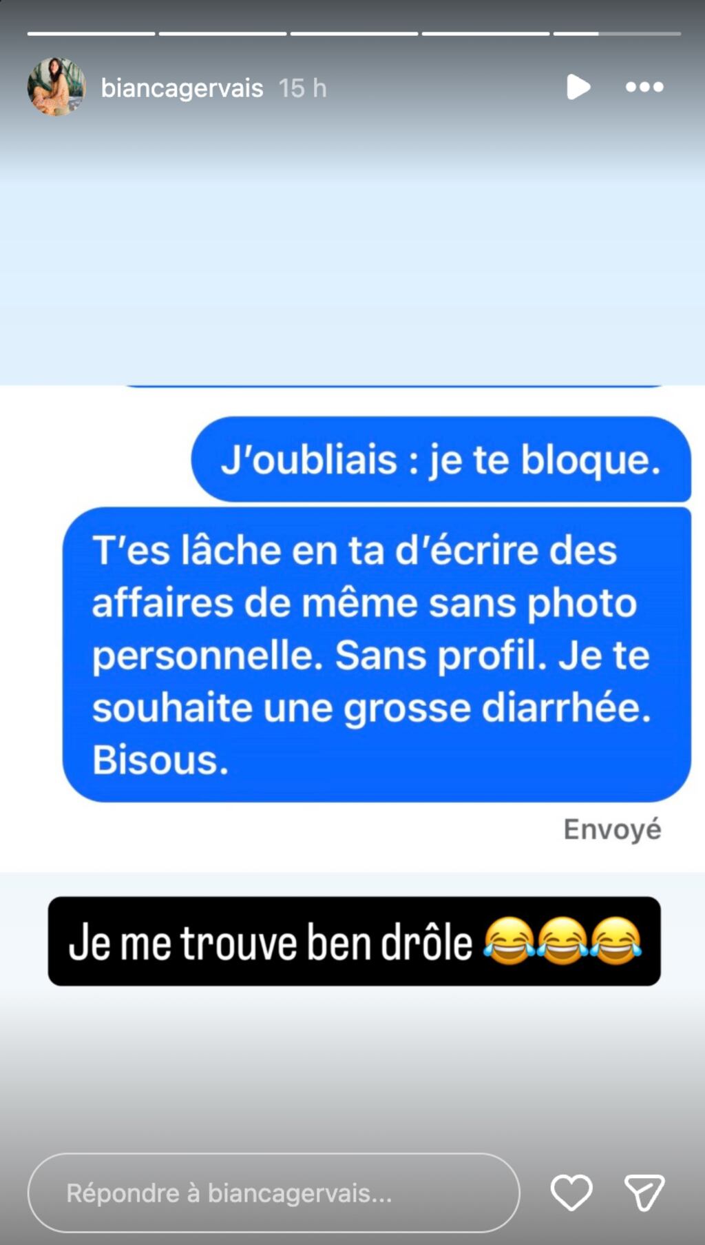 Bianca Gervais avait un message clair pour cette dame sur Facebook