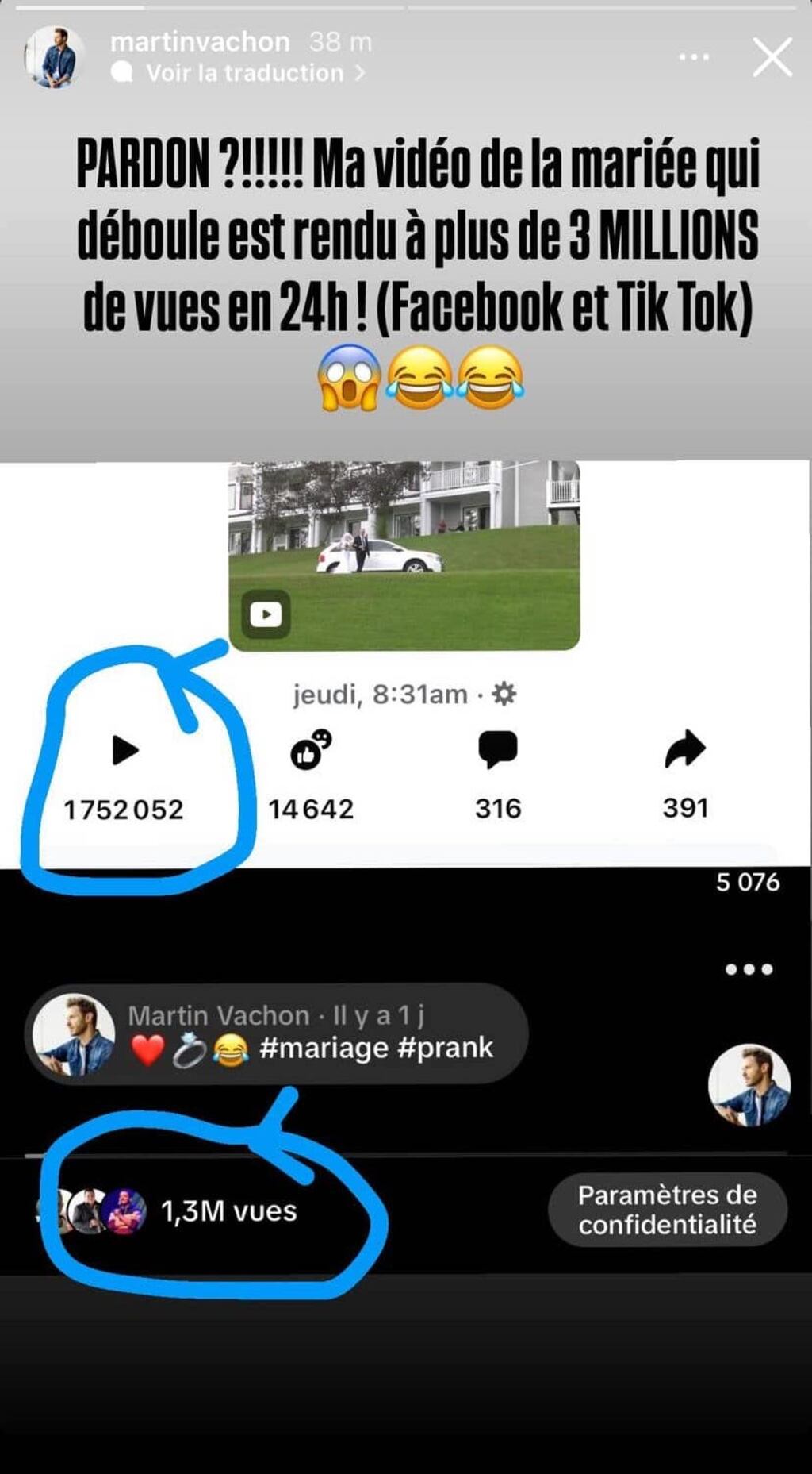 Martin Vachon partage une vidéo extrême de son mariage et elle devient ...