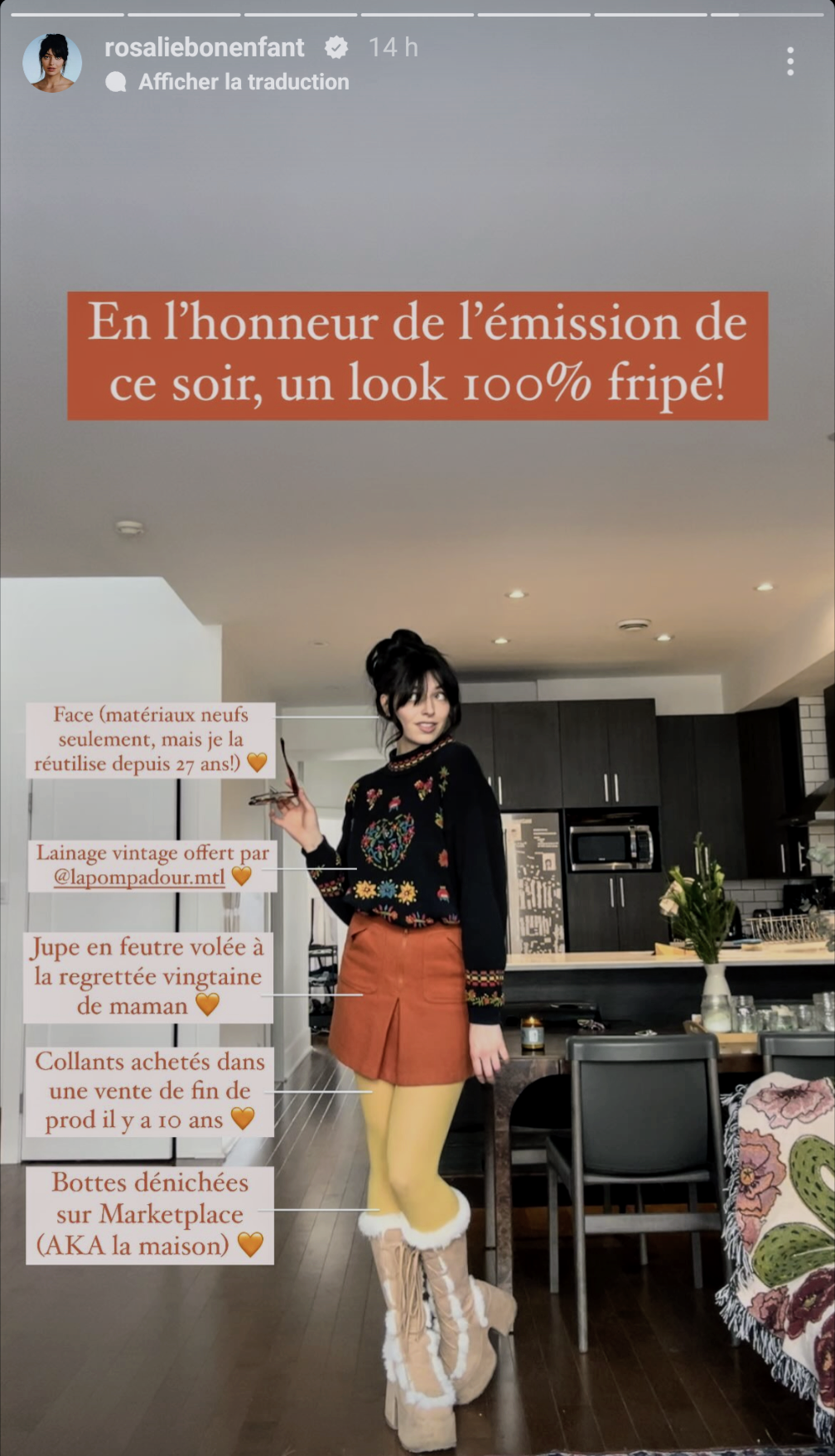 Rosalie Bonenfant crée un look 100% déniché en friperie et c'est à ...